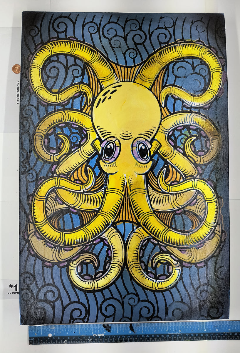 Octopus Painted Screen Print 16 x 24 inches – GreatScottDesigns
